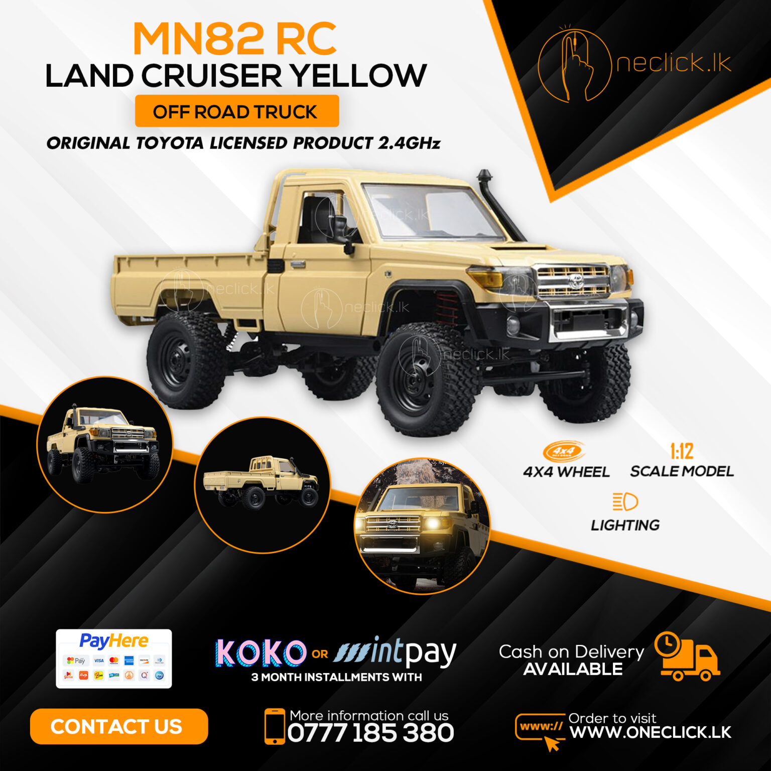 MN - 82 RC Land Cruiser (Yellow)